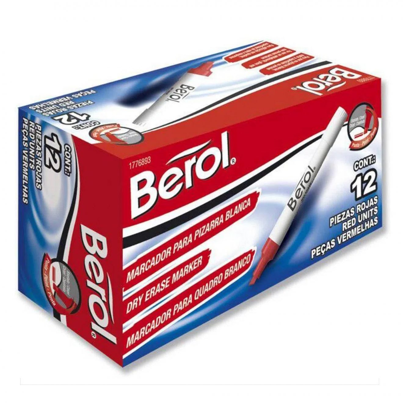 BEROL BORRABLE CINCEL CJ X 12 ROJO Codigo:1776892 – CORDYMEX