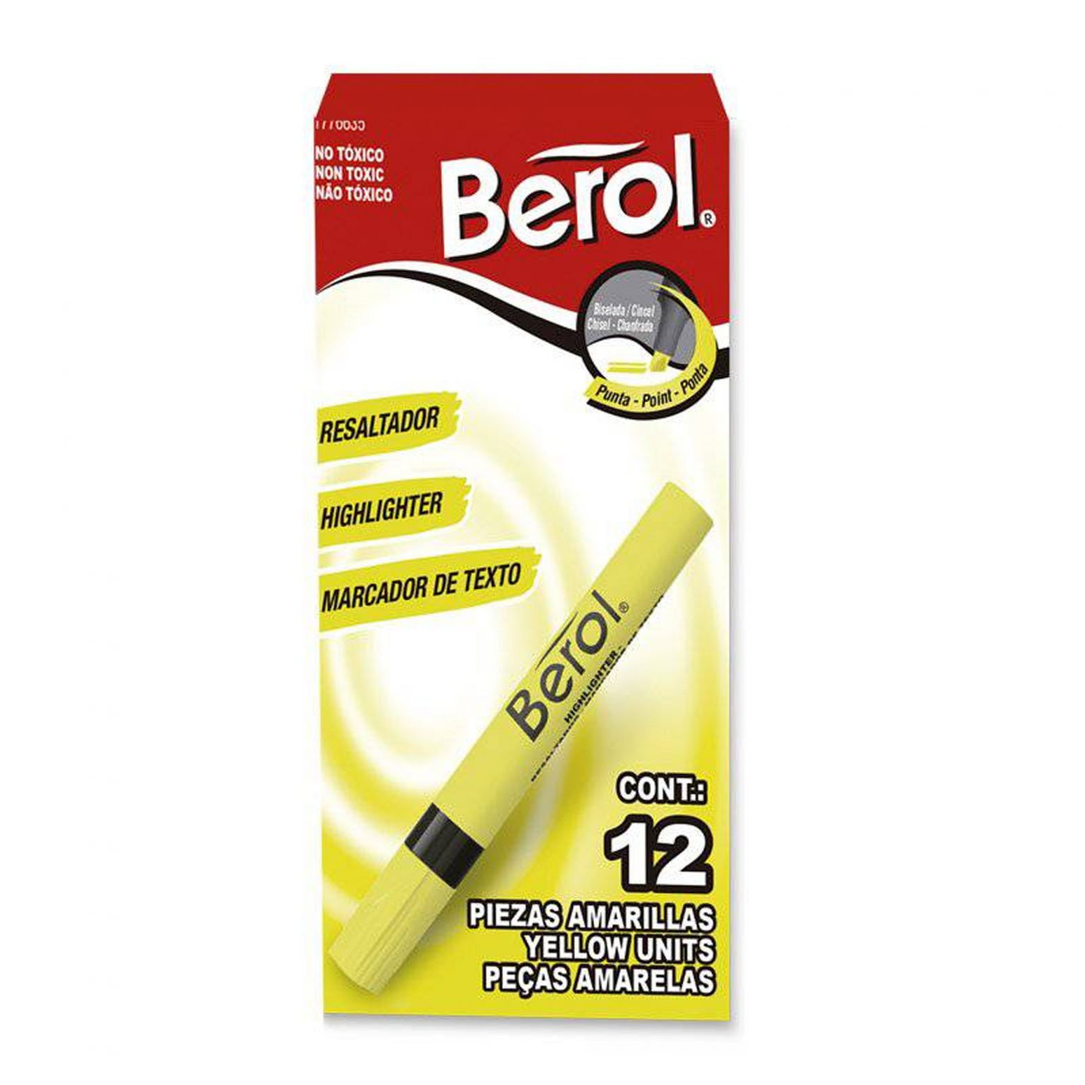 BEROL RESALTADOR CJ X 12 AMARILLO Codigo:1776635 – CORDYMEX