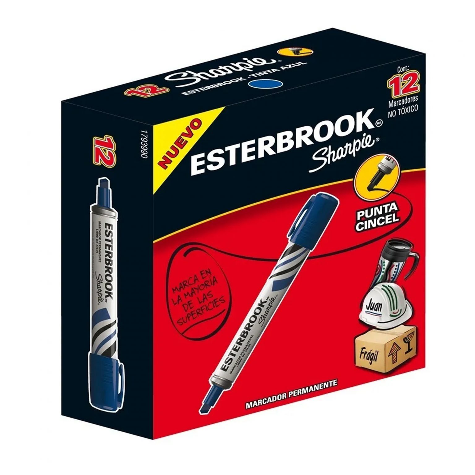 SHARPIE ESTERBROOK CJ X 12 AZUL Codigo:M12500119024 – CORDYMEX